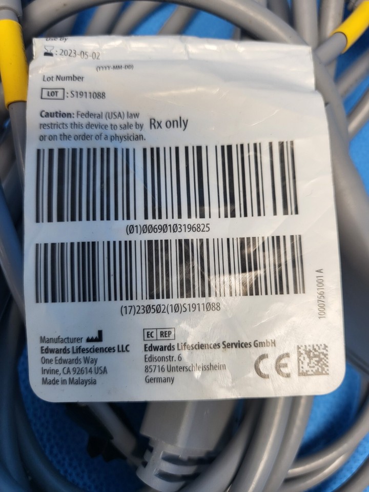 Edward Lifesciences TrueWave Reusable Cable PX1800 REF 896637003 | eBay