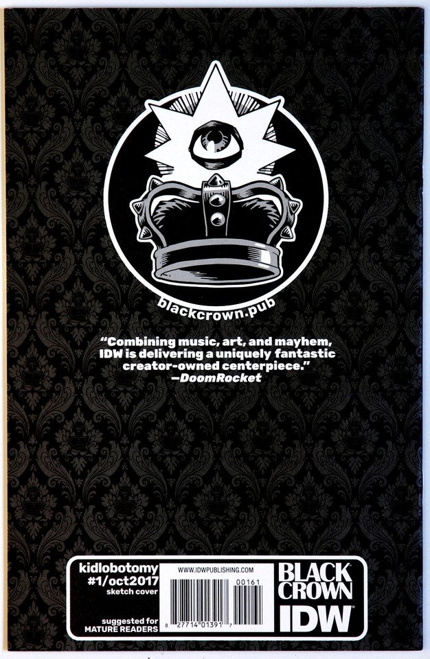 Kid Lobotomy #1 Blank Variant - IDW / Black Crown - Peter Milligan ...