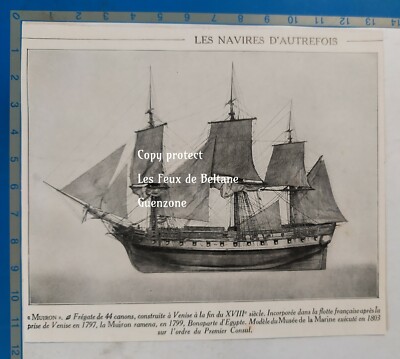 MUIRON FREGATE CANONNIERE MARINE illustration document clipping 1928 | eBay