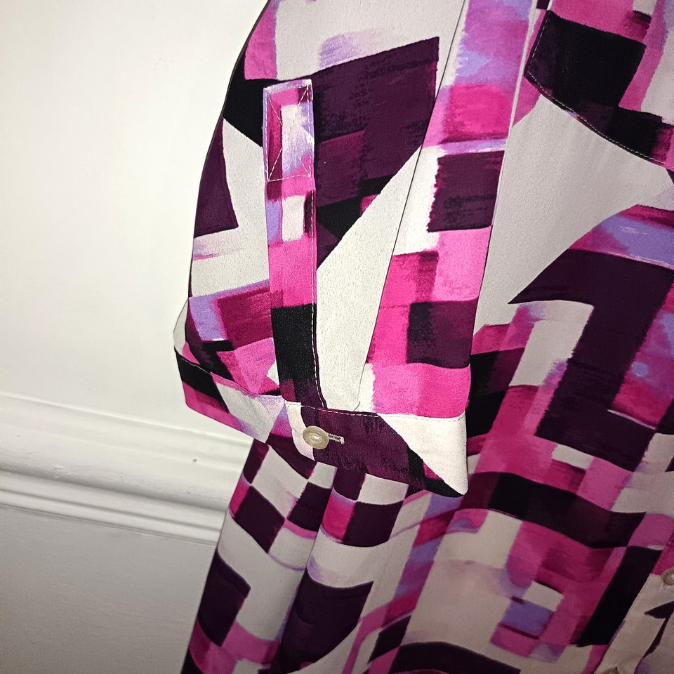 Principles Womens Dress Purple Size UK 20 Pink Print Shirt Ben de Lisi ...