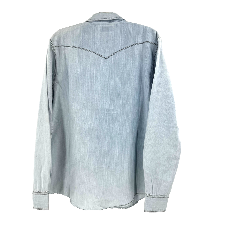 Kimes Ranch Chambray Denim Pearl Snap Shirt Men's S Jean Yellowstone ...