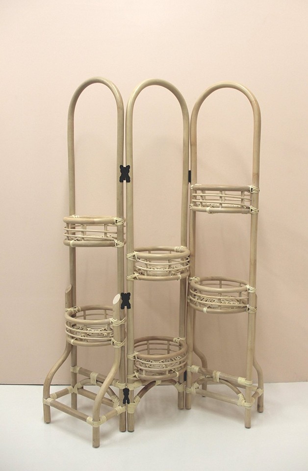 6 Tier Natural Rattan Wicker Plant Flower Stand Cream | eBay