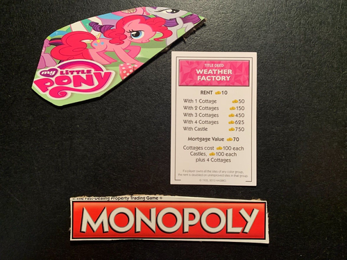 Monopoly My Little Pony WEATHER FACTORY Title Deed Card 2013 | eBay
