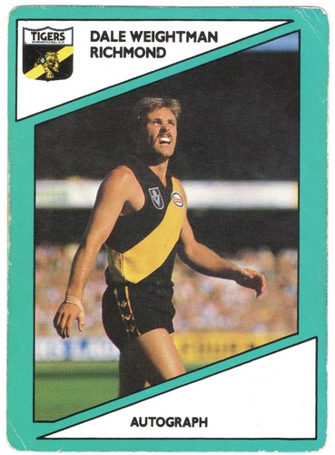 1988 AFL VFL SCANLENS STIMOROL CARD - 134 Dale WEIGHTMAN (RICHMOND ...