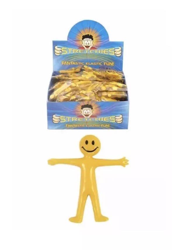 12 Stretchy Smiley Men Kids Party Loot Bag Filler Mini Stretch Toys ...