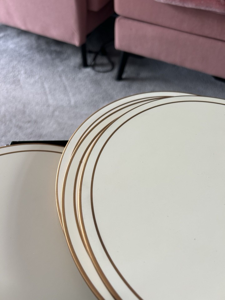 Lady Clare 6 Round Placemats & 6 Coasters Christmas Table Cream Gold ...