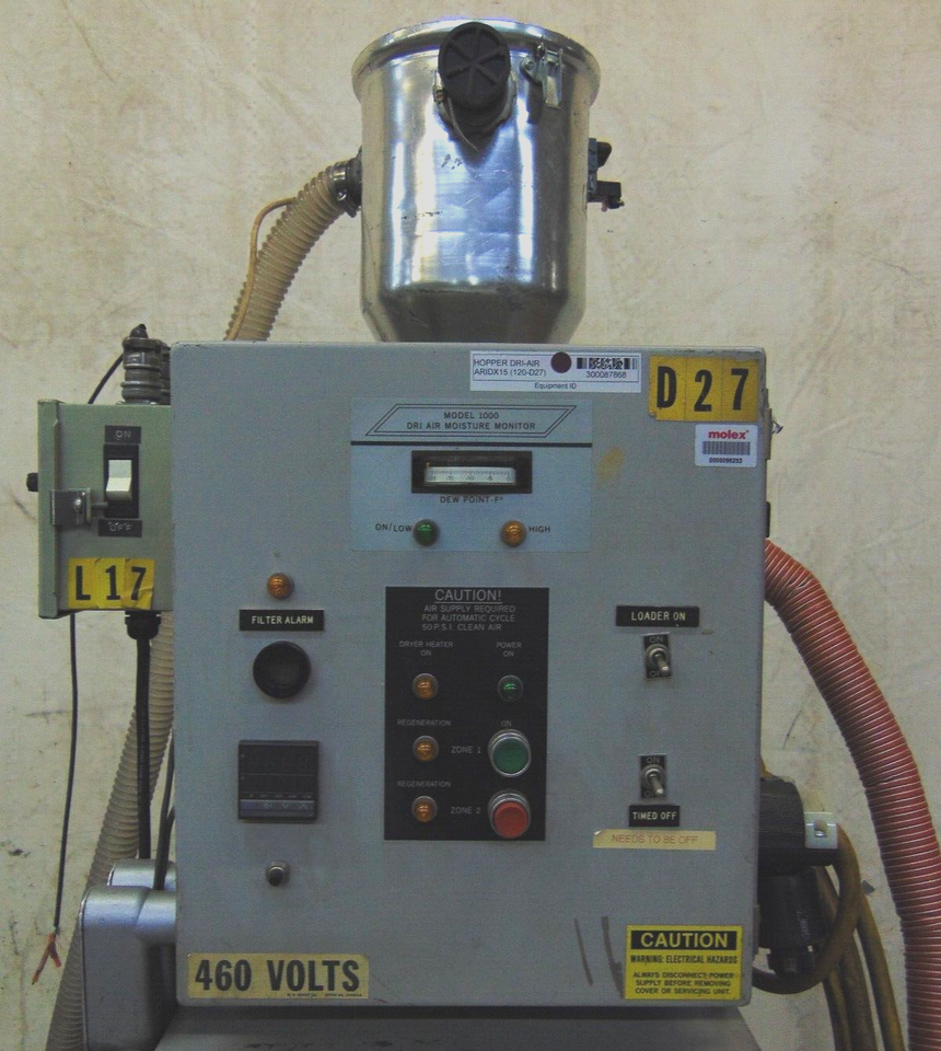 DRI- AIR ARID-15 DRYER W/INSULATED HOPPER W/DRI-AIR MOISTURE MONITOR ...