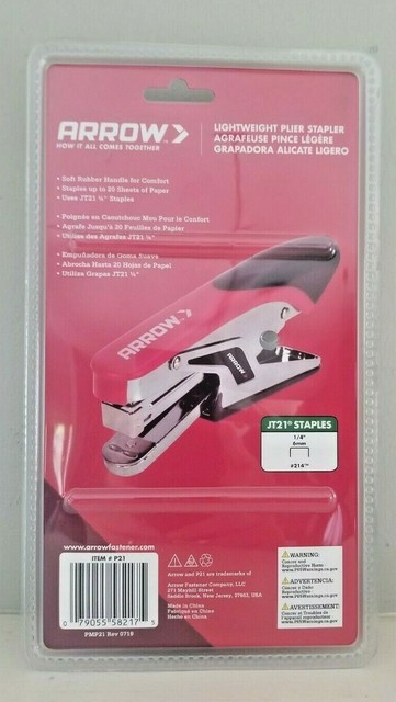Arrow Lightweight Plier Stapler P21 Includes Jt21 Staples for sale ...