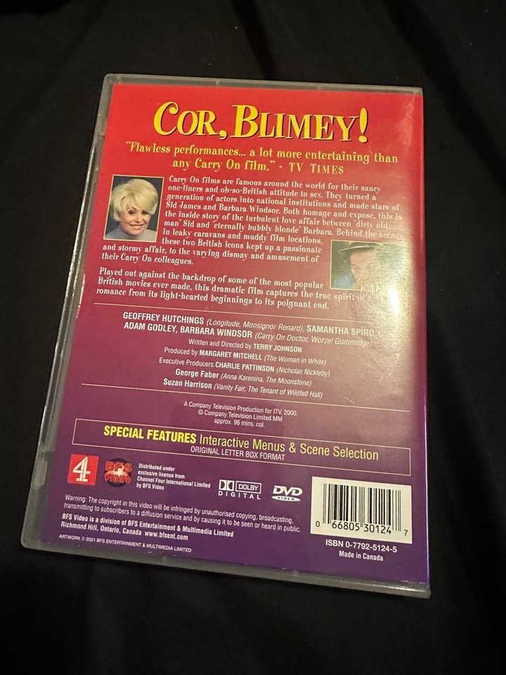 Cor, Blimey! (2000) Carry On Drama Samantha Spiro as Babs DVD RARE ...
