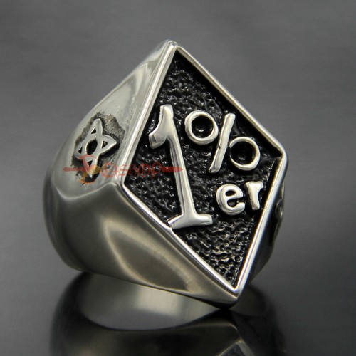 Men's Vintage Stainless Steel 1% er One Percenter Outlaw Ring ...