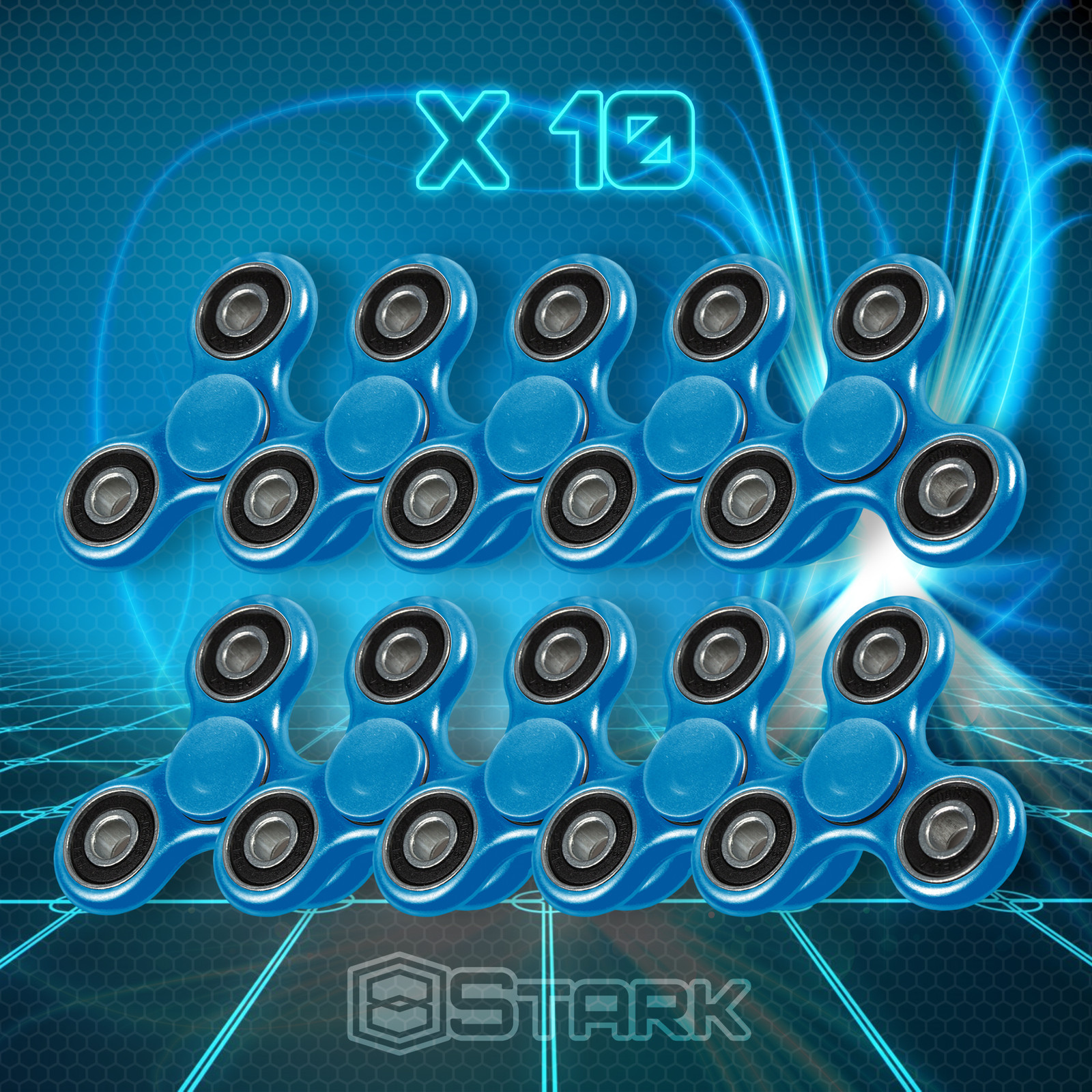 BABY BLUE Hand Spinner Tri Fidget Focus Desk Toy ADHD Autism KIDS ADULT ...