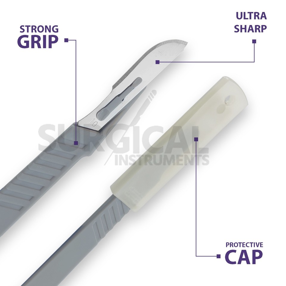 5 pcs Dermaplaning Scalpel Blade Number 10 with Disposable BP Plastic ...