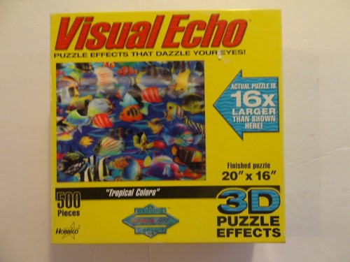 Visual Echo - TROPICAL COLORS - 500 Piece - 20x16 inch - 3D FISH Puzzle ...