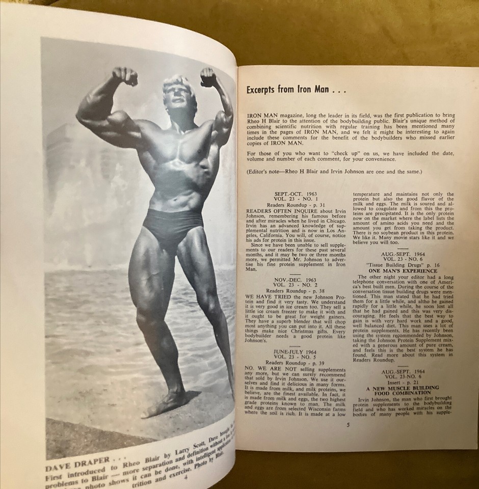 Rare Blair Report Larry Scott Bodybuilding Man Physique Booklet gay ...