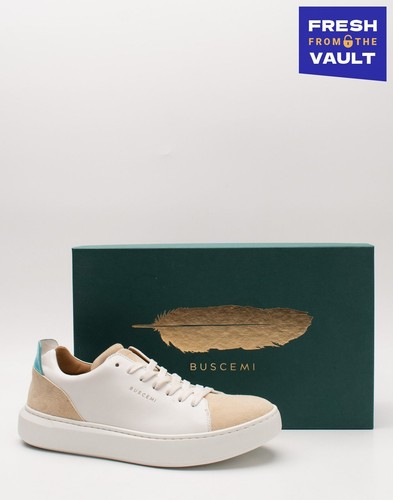 RRP€490 BUSCEMI Leather Sneakers US9 UK8 EU42 Low Top Lace Up Made in Italy | eBay