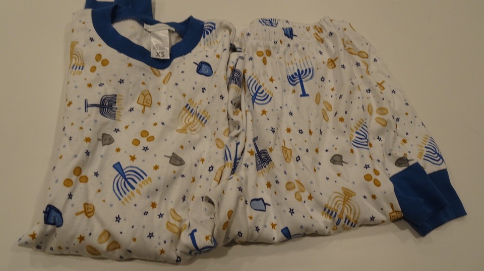Pottery Barn Kids Adult XS extra small Hanukkah 2 pc Pajama set photo ...