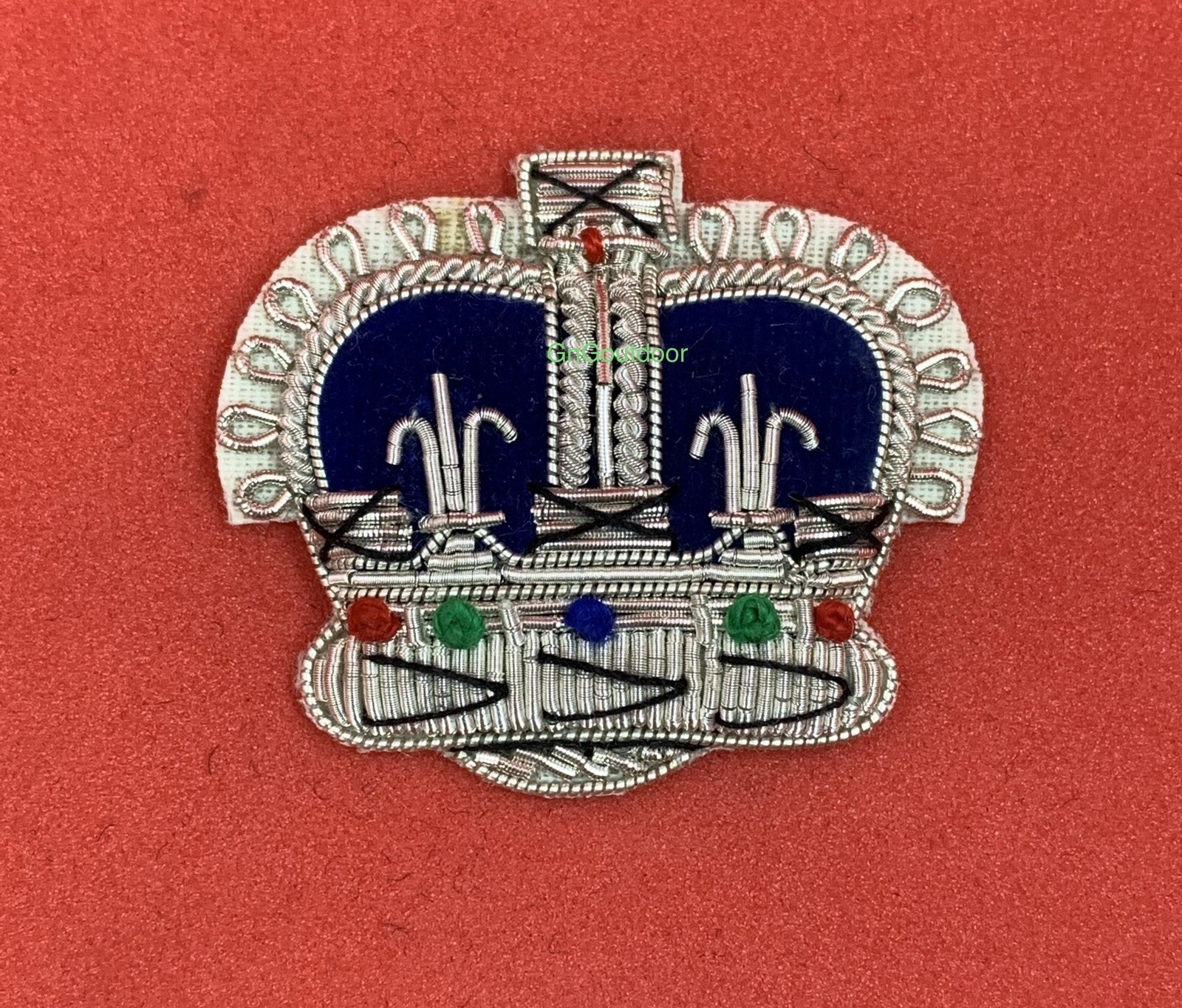 Police Shoulder Rank Silver Crown On Blue Hand Embroidered Police ...