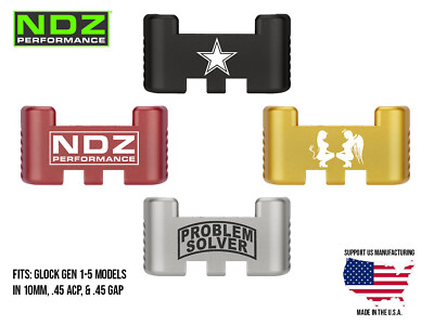 NDZ Glock 10mm .45 Gen 1-5 Slide Racker Back Plate Aluminum Rack Assist ...