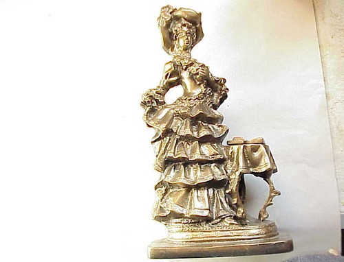 Antique? Colonial Lady Metal Statue. NICE!!! | eBay