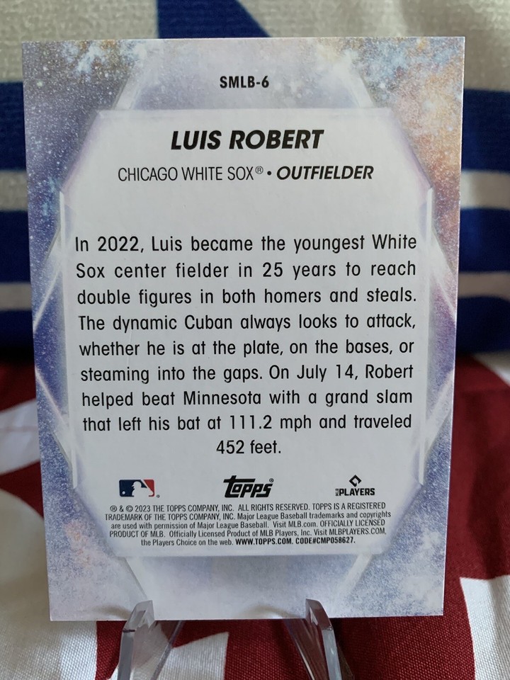 Luis Robert Stars Of MLB Refractor Topps series 1 2023 white Sox | eBay