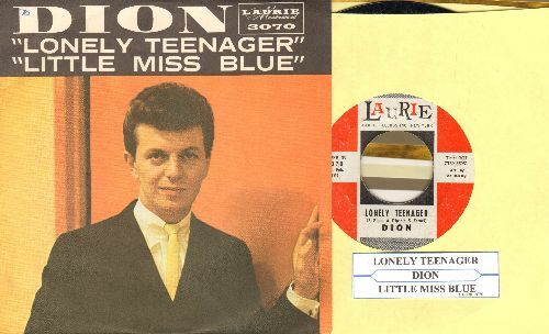 Dion - Lonely Teenager/Little Miss Blue Vinyl 45 rpm record PS Free ...