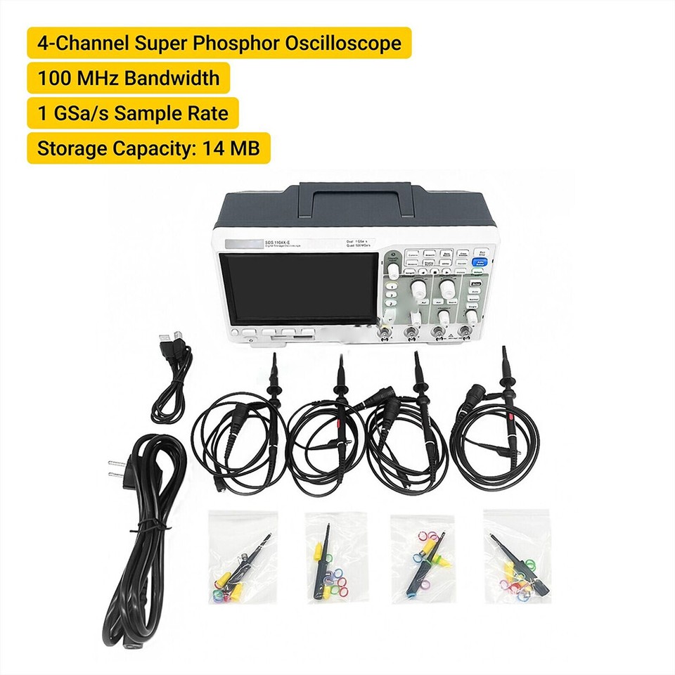 100MHz for SIGLENT 4-Channel Oscilloscope Digital Oscilloscope SDS1104X ...