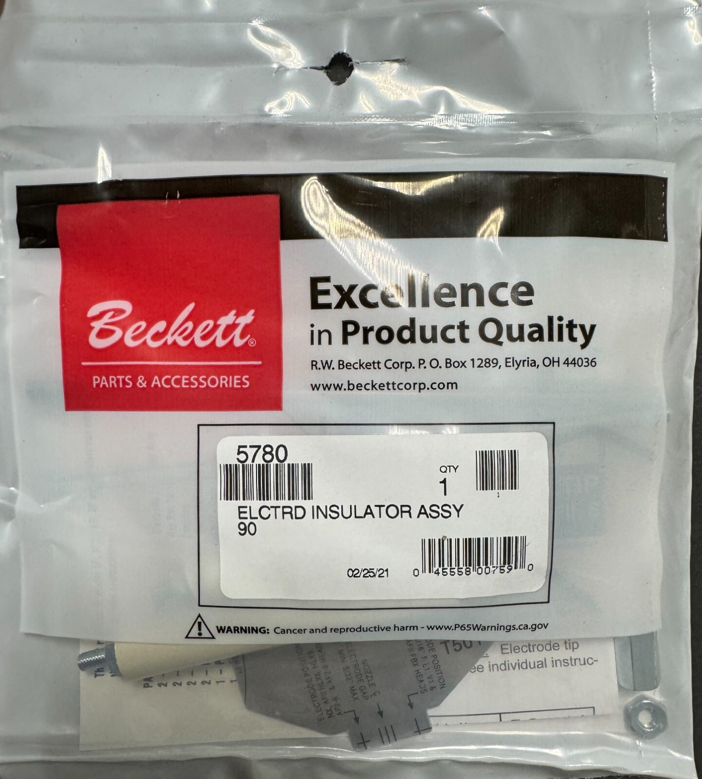 Beckett 5780 Electrode Insulator Assembly for sale online | eBay