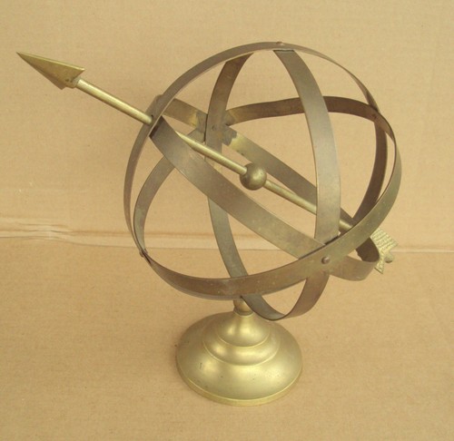Vtg Brass Armillary Sphere Arrow Nautical Maritime Astrolabe Globe 10 ...