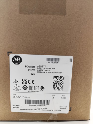 Allen Bradley 25B-D017N114 /A PowerFlex 525 AC Drive 7.5kW 10Hp AB 25B ...