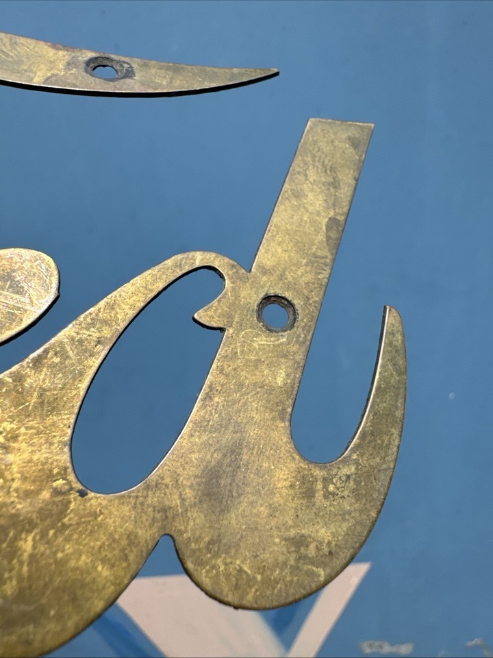 Barn Find Antique Early Brass Era FORD Script RADIATOR Brass EMBLEM | eBay