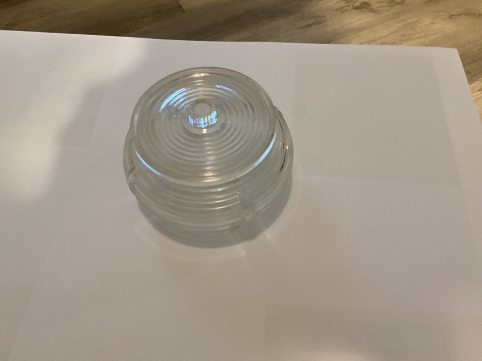 Art Deco Powder Jar Clear Glass Vanity Ribbed Depression Glass w/ Lid ...