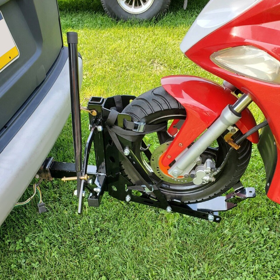 800lb Universal Motorcycle Carrier Hitch Mount Scooter Carrier Trailer ...