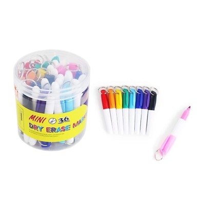 SKKSTATIONERY 36-Pcs Mini Dry Erase Markers with Key Ring, Whiteboard ...