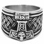 Thors Hammer Ring Mens Silver Stainless Steel Norse Viking Mjolnir Band ...