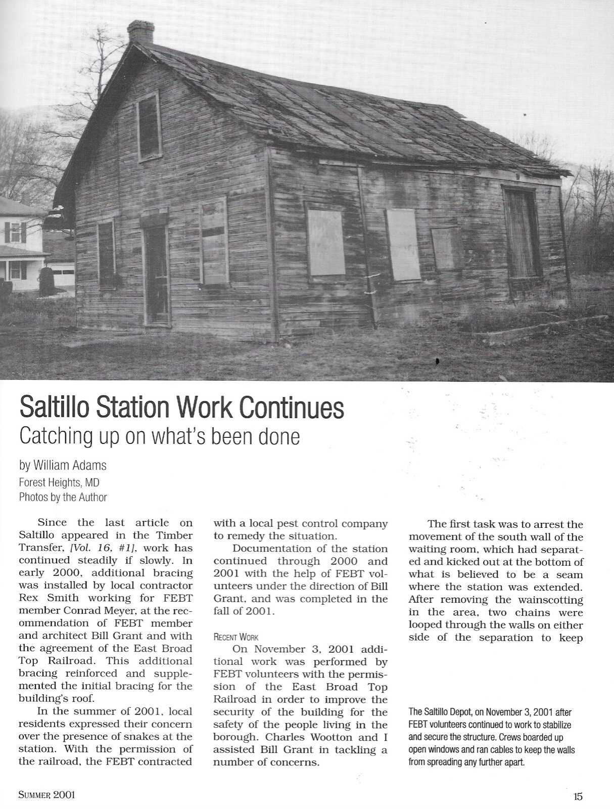 EBT Timber Transfer Summer 2001 West Virginia Former Equipment Saltillo ...