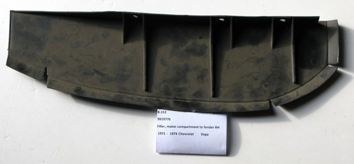 1971-1974 Chevrolet Vega NOS RH fender to engine compartment filler ...