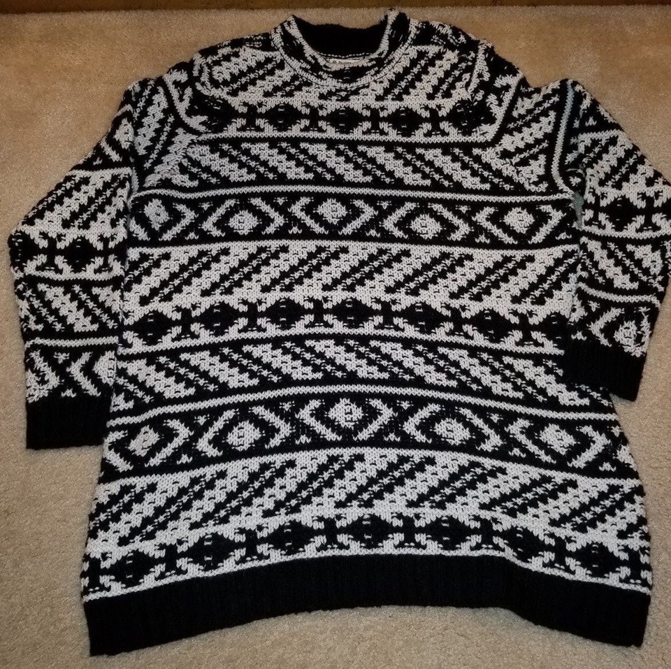 Ruff Hewn Women's Knit Sweater Black White Size 2X Long Sleeves, NWOT ...