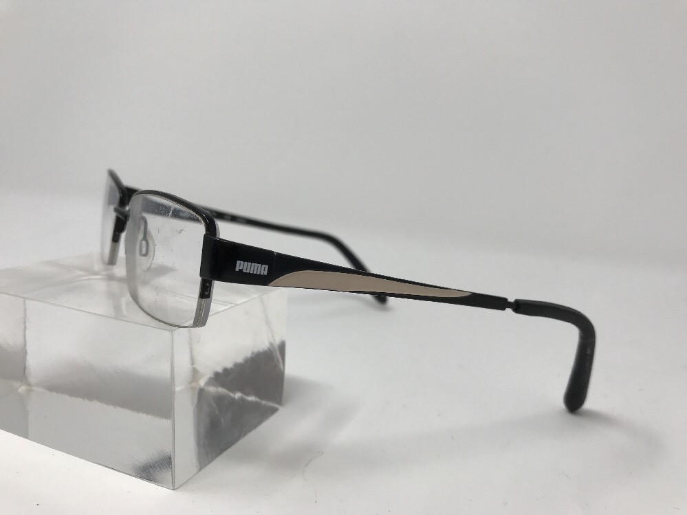 Puma Eyeglasses PU15106 Black Metal Frame 48-17-130 Half Rim M358 | eBay