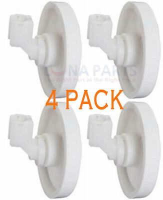 4 PACK NEW AP2135554 DISHWASHER LOWER RACK WHEEL & CLIP FITS FRIGIDAIRE ...