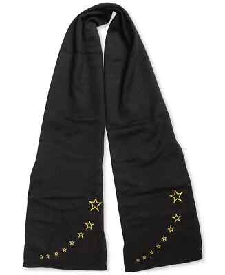 Womens Scarf Embroidered Black with Gold Stars One Size JENNI Brand $48 ...
