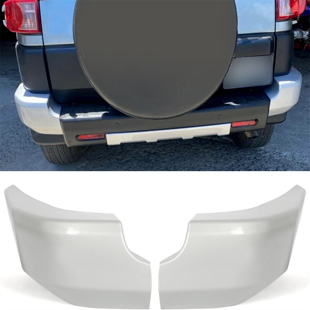 For 08-14 Toyota FJ Cruiser Rear Bumper End Caps Painted Silver LH+RH ...