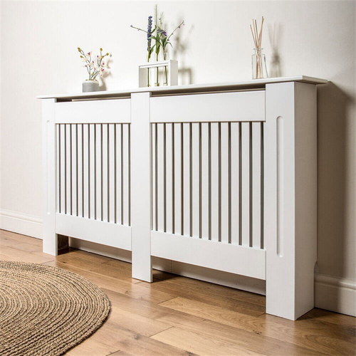 92cm Tall Radiator Cover White Wall Cabinet MDF Modern Wood Cabinet ...