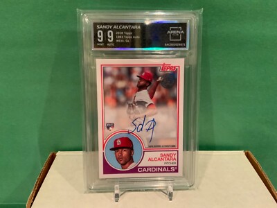 2018 Topps Series 2 Sandy Alcantara 1983 Auto #83A-SA Rookie RC ARENA ...