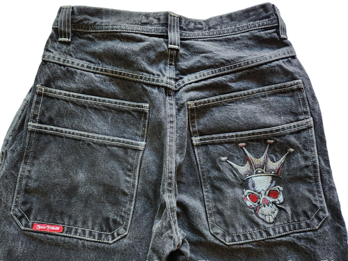 Vtg 32 x 34 Black Tribals JNCO Jeans 32x34 Wide Baggy 90s Skater Emo ...