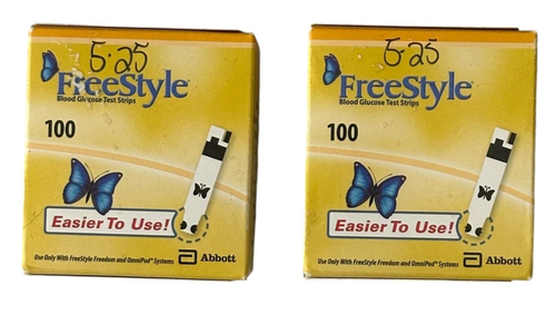 Lot of 2 - Abbott FreeStyle 100 Freedom Omni Test Strips 200 total EXP ...