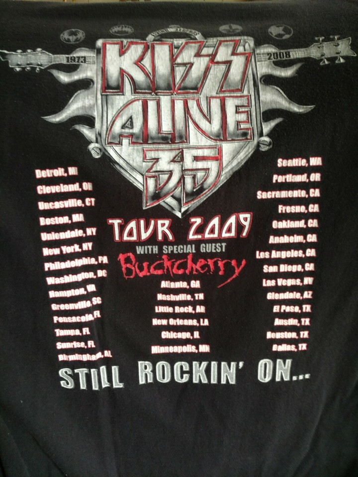 KISS ALIVE 35 2009 TOUR NEW SHIRT SIZE X LARGE SMALL HOLE SEE PICTURE ...