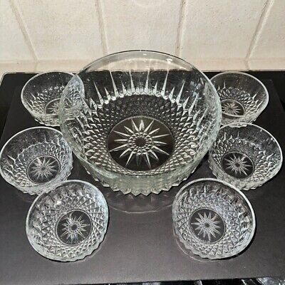Arcoroc France Crystal Glass Salad Bowl and 5 small bowl set | eBay