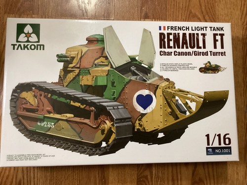 Takom 1/16 FRENCH LIGHT TANK RENAULT FT Char Canon/Girod Turret Model ...