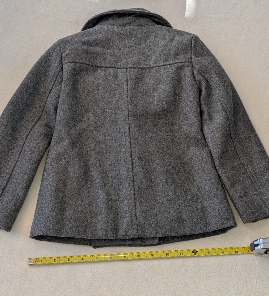 Old Navy Girls Gray Wool Blend Double-Breasted Peacoat Coat XS (5) | eBay