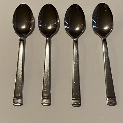 Wallace COIN EDGE Teaspoons 18/10 Stainless Flatware China - 4 Pcs | eBay